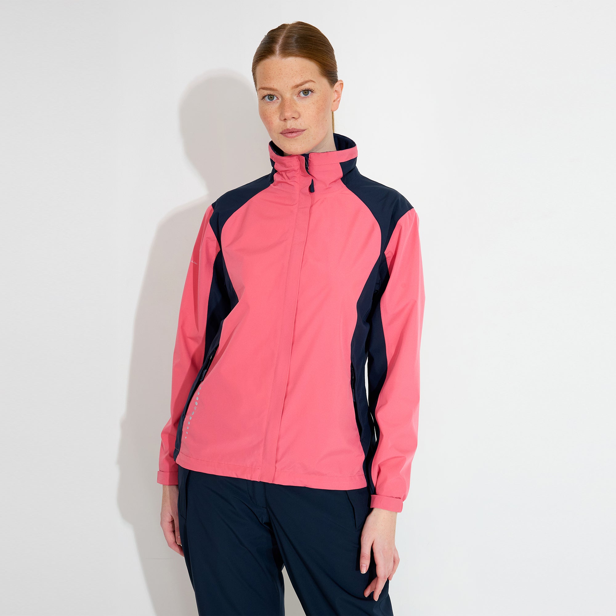 Abacus Ladies Links Stretch Rain Jacket with Colour Block Detailing ...