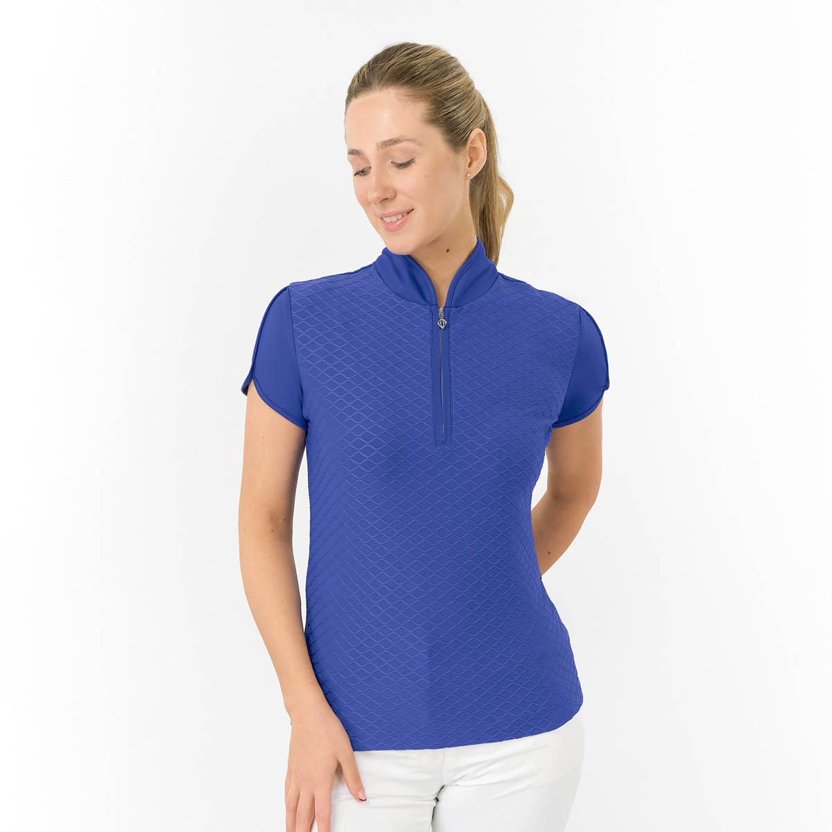 Pure Golf Ladies Cap Sleeve Polo with Wave Print – GolfGarb